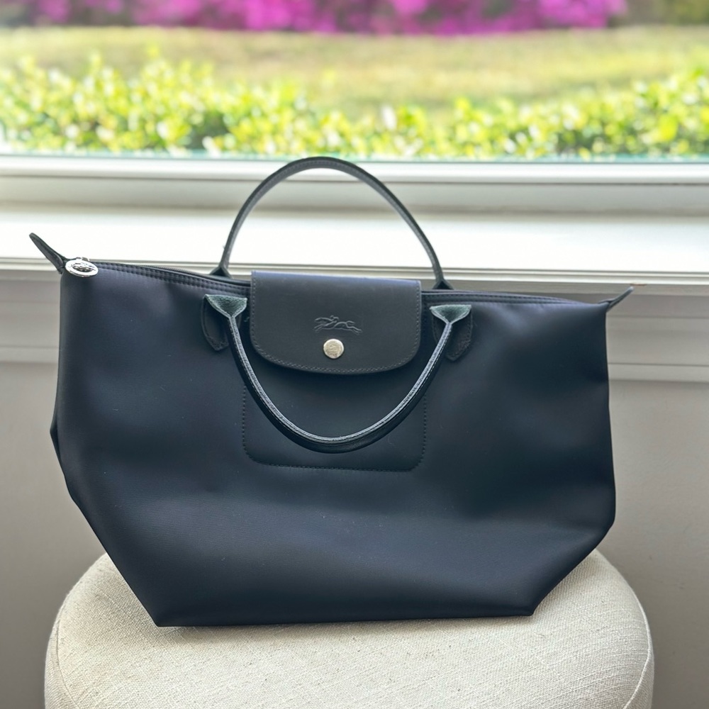 Longchamp Small Black Le Planetes (Like Le Pliage/Neo) - Gem